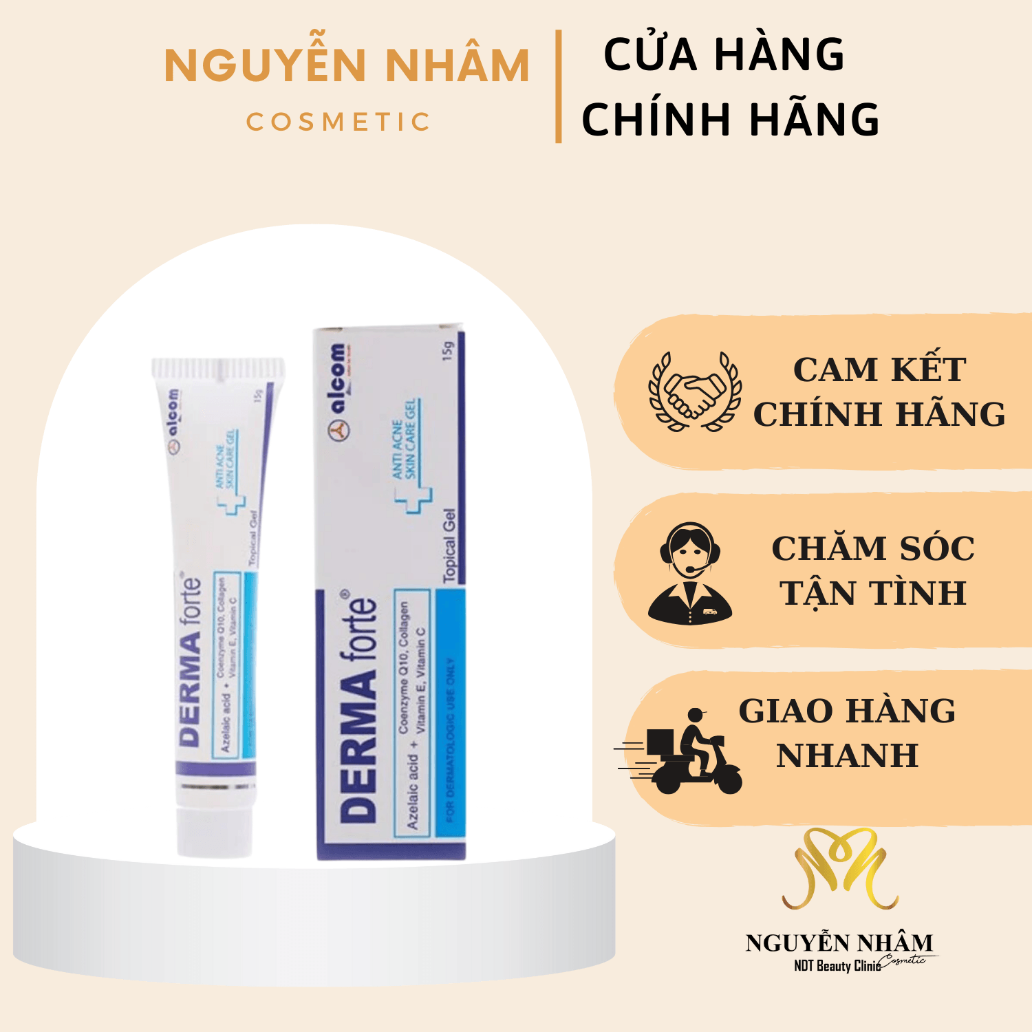 Gel Hỗ Trợ Giảm Mụn, Giảm Thâm Derma Forte Advanced Topical Gel 15g